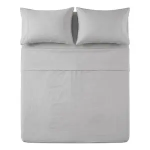 PURE PARIMA Ultra Percale Sheet Set Steel - Silver