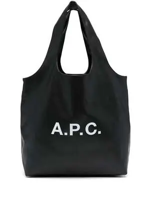 A.p.c. Logo Print Tote Bag - Nero