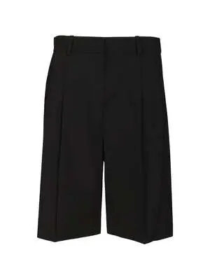 Khaite KHAITE Belt-Loop Virgin Wool Shorts Nero