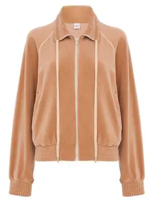 Chloé Velvet Zip-front Drawstring Waist Jacket