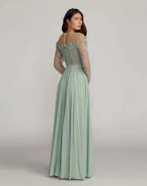 Mac Duggal Embellished Off-the-shoulder Gown With 3d Floral Appliqués