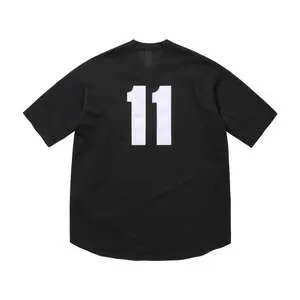 Supreme Logo Baseball Henley - Black