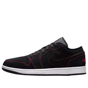 JORDAN 1 Low "bloodline" Sneakers - Black/white/university Red