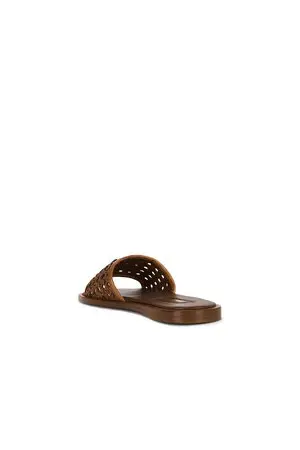 Miu Miu Woven Leather Slide Sandals