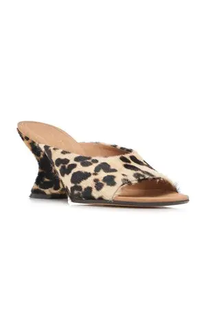 Dries Van Noten Leather Wedge Mules - Multi