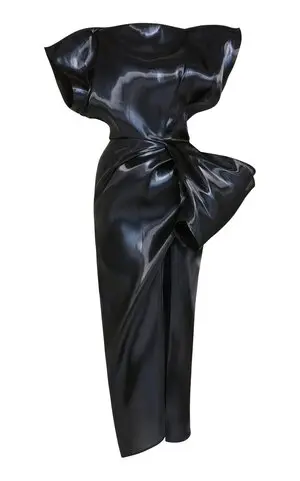 Maticevski Eagle Silk-blend Lamé Midi Dress - Navy