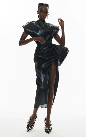 Maticevski Eagle Silk-blend Lamé Midi Dress