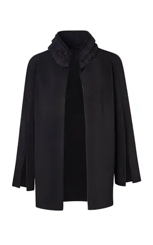PEPA POMBO Petali Jacket With Ruffled Collar - Black