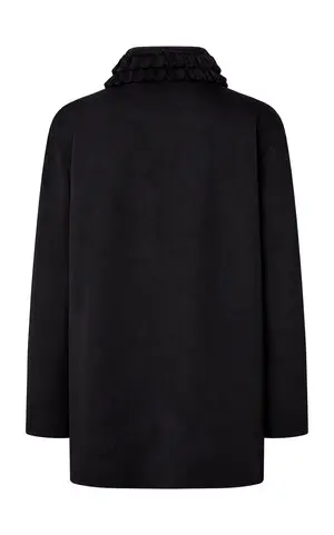 PEPA POMBO Petali Jacket With Ruffled Collar - Black
