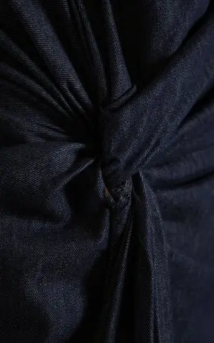 Dries Van Noten Dumas Denim Draped Dress