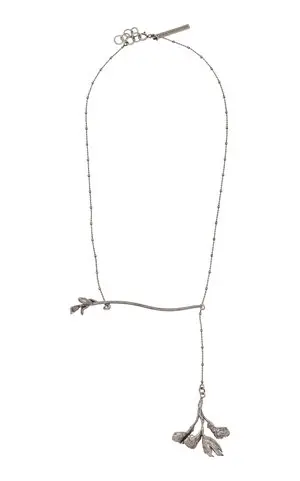 Dries Van Noten Chain And Flower Charms Necklace - Silver