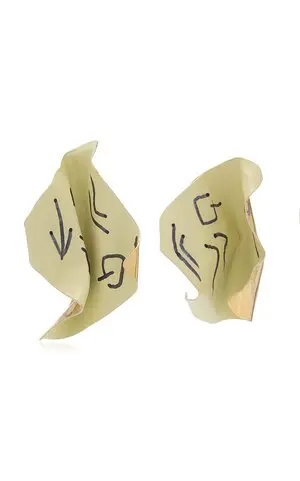 Dries Van Noten Vernished Crumbled Paper Mono Earring