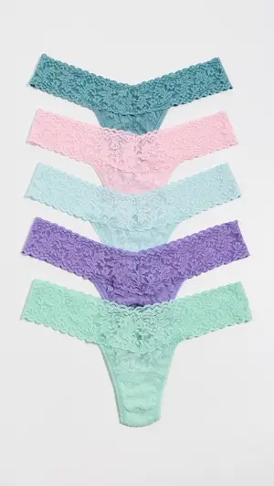Hanky Panky Signature Lace Low Rise Thong Panties 5 Pack
