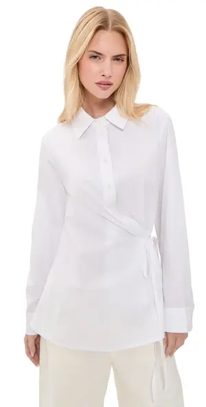 DL1961 Agnes Wrap Shirt - Cloud