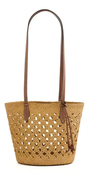 HUNTING SEASON The Lattice Basket Tote - Nuez/cognac