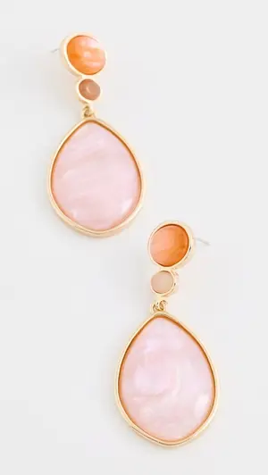 ADINA EDEN Colored Two-tone Teardrop Drop Earrings