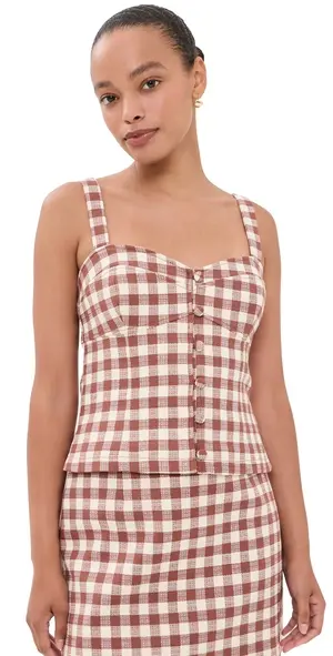 Hill House Home The Aiko Top - Rust Gingham