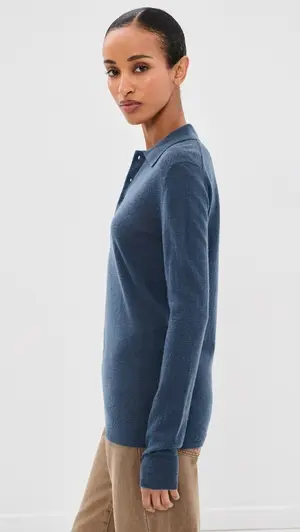 Tibi Mercerized Soft Wool Polo