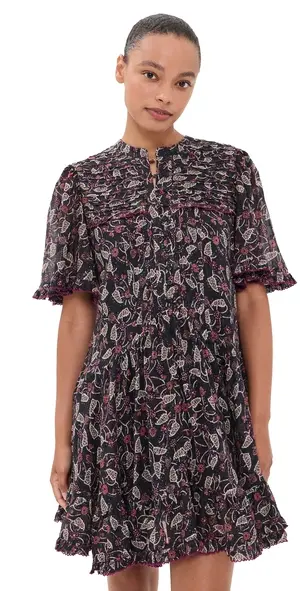 Isabel Marant Étoile Daynia Dress - Black/raspberry