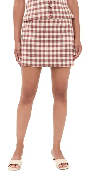 Hill House Home The Hallie Skirt - Rust Gingham