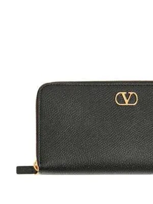 Valentino Garavani V Logo Signature Leather Wallet - Black