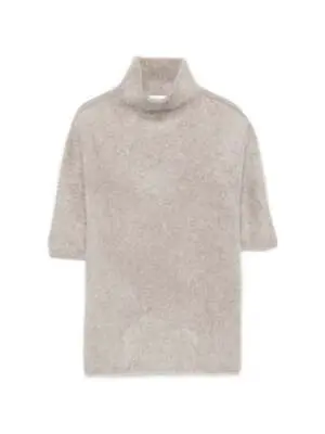 Soft Goat Cashmere Turtle Neck Sweater - Beige