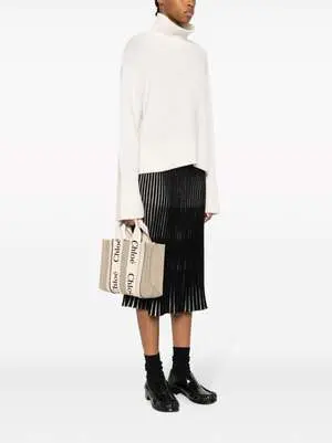 Chloé Woody Small Linen Tote Bag