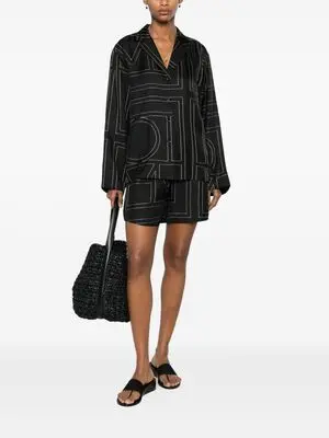TOTEME Monogram Silk Pajama Shorts