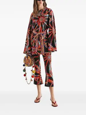 Dolce & Gabbana Carretti Print Silk Trousers