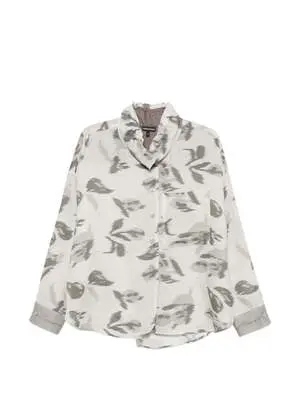 Emporio Armani Printed Linen Shirt - Grey