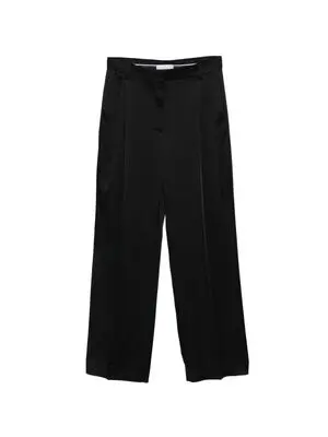 Stella McCartney Pleated Satin Trousers - Black