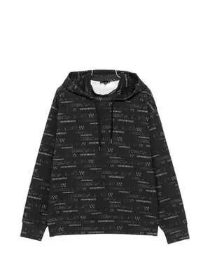 Emporio Armani Printed Cotton Hoodie - Navy