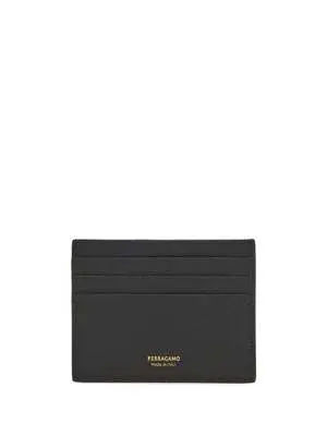 FERRAGAMO Micro Gancio Leather Card Case