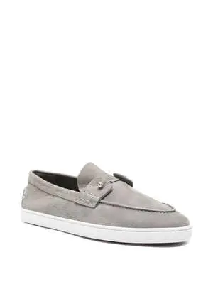 CHRISTIAN LOUBOUTIN Chambeliboat Suede Leather Loafers - Grey
