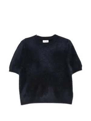 Soft Goat Cashmere T Shirt - Navy