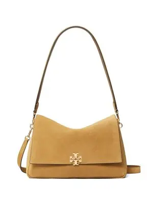 Tory Burch Charlie Suede Leather Shoulder Bag - Brown