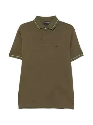 Emporio Armani Logo Cotton Polo Shirt - Green