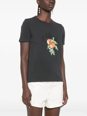 Chloé Printed Cotton T Shirt