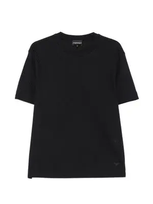 Emporio Armani Chevron Knit Cotton T-shirt