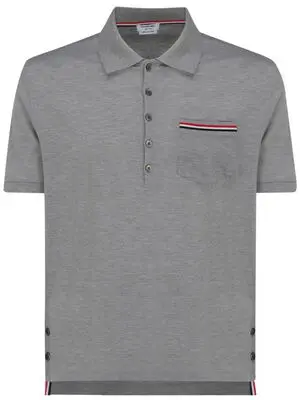 Thom Browne Cotton Polo Shirt - Grey