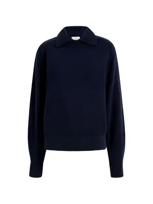 Khaite Jackson Wool And Cashmere Jumper - Navy