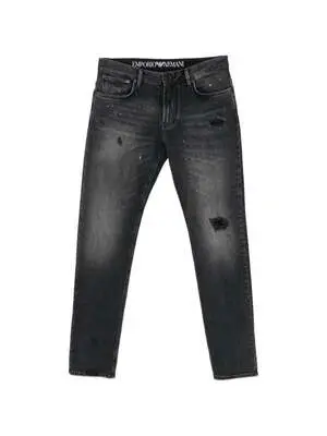 Emporio Armani Slim Denim Cotton Jeans - Black