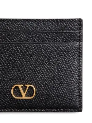 Valentino Garavani V Logo Signature Leather Card Case