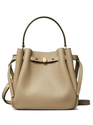 Tory Burch Romy Leather Bucket Bag - Grey