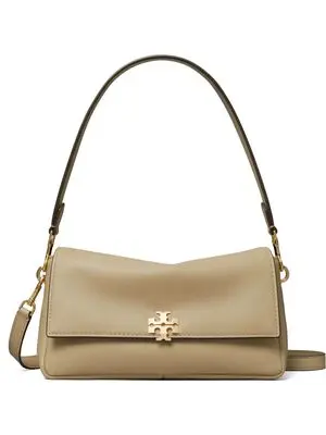 Tory Burch Charlie Small Leather Shoulder Bag - Grey