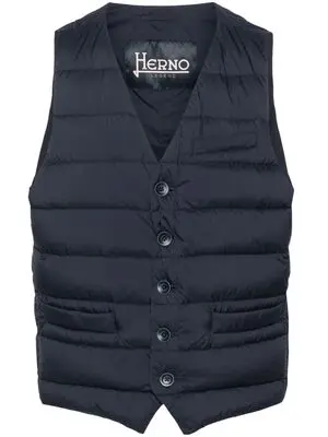Herno Quilted Down Vest - Navy
