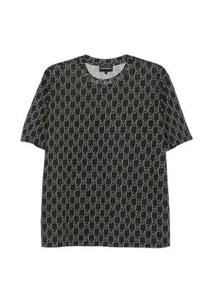 Emporio Armani Monogram Print T-shirt - Navy