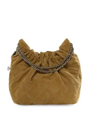 Tory Burch Fleming Mini Suede Leather Hobo Bag - Grey