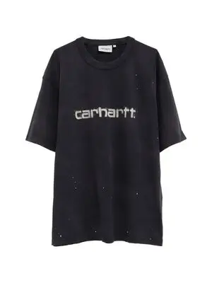 Carhartt Work In Progress Logo Cotton T Shirt - Black