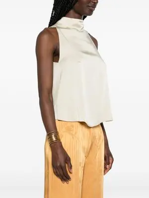 FORTE_FORTE Satin Turtle Neck Top